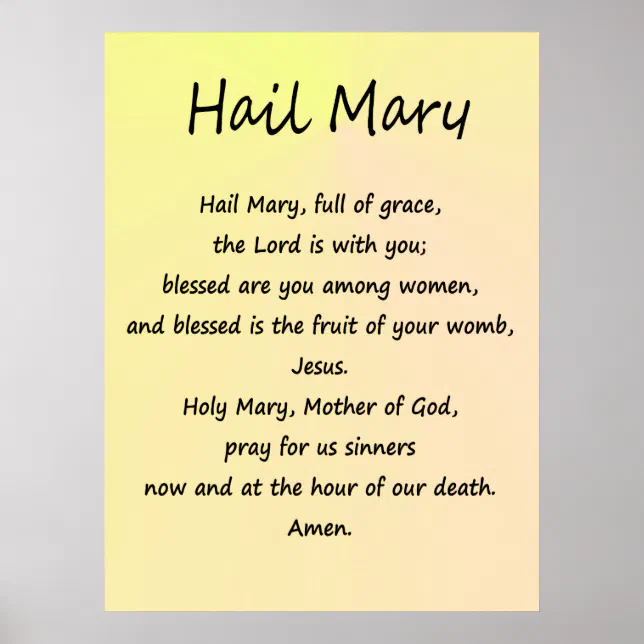 Poster ~ Hail Mary ~ Various Sizes & Paper Stock | Zazzle