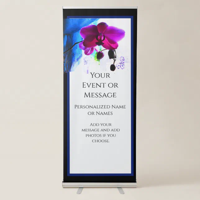 Poster, Magenta Orchid, color background options Retractable Banner ...