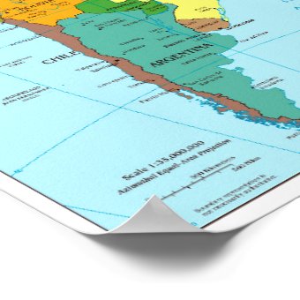 Poster - Map of South America | Zazzle