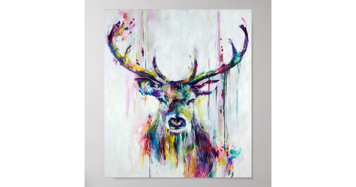 Poster - Multi colored Stag | Zazzle