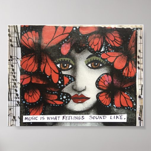 POSTER-MUSIC IS WHAT FEELINGS SOUND LIKE. POSTER | Zazzle