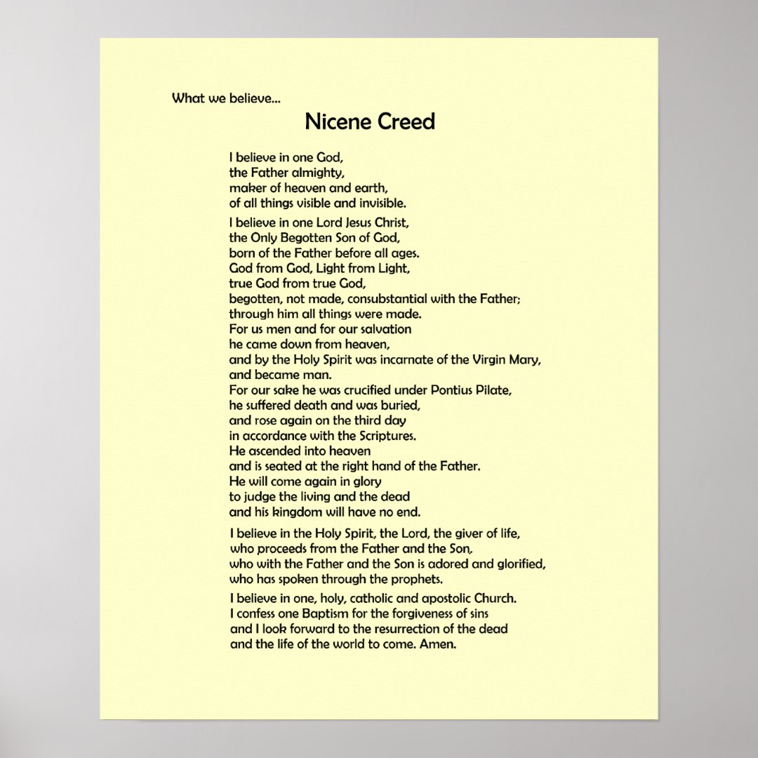 Poster-Nicene Creed~ Customizable! Poster | Zazzle