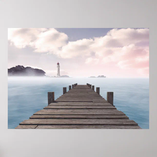 Poster Ocean Dock Scene | Zazzle