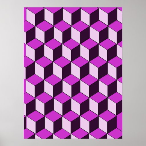 Poster - Optical illusion Blocks | Zazzle