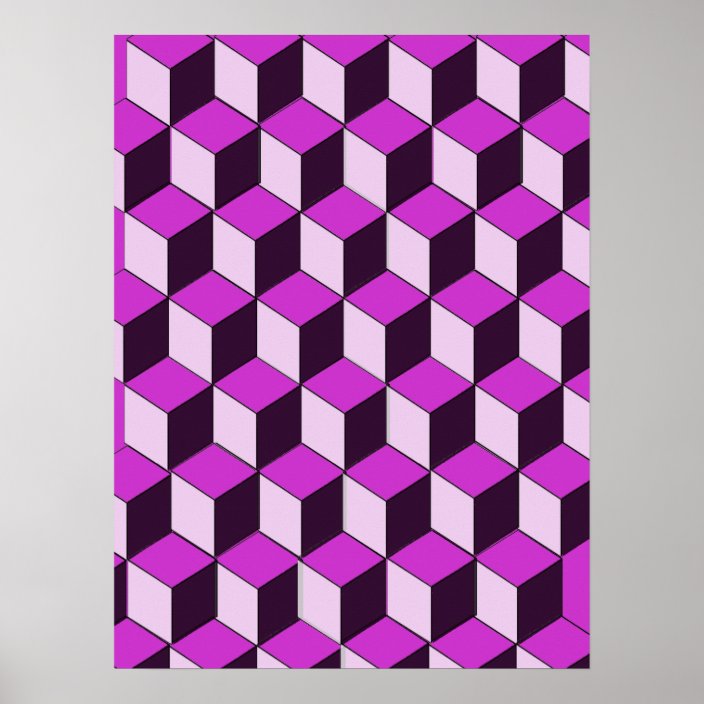 Poster - Optical illusion Blocks | Zazzle.com
