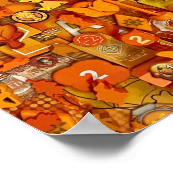 Poster: Orange Board Game Components Poster | Zazzle