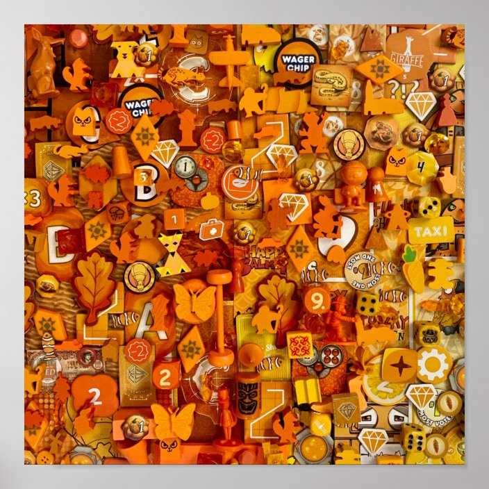 Poster: Orange Board Game Components Poster | Zazzle.com