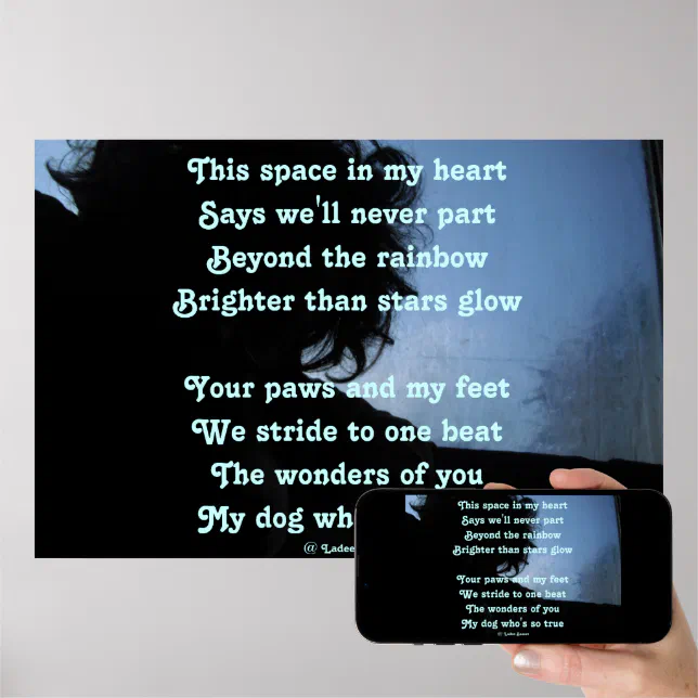 Poster Poem Ode To Dogs By Ladee Basset | Zazzle