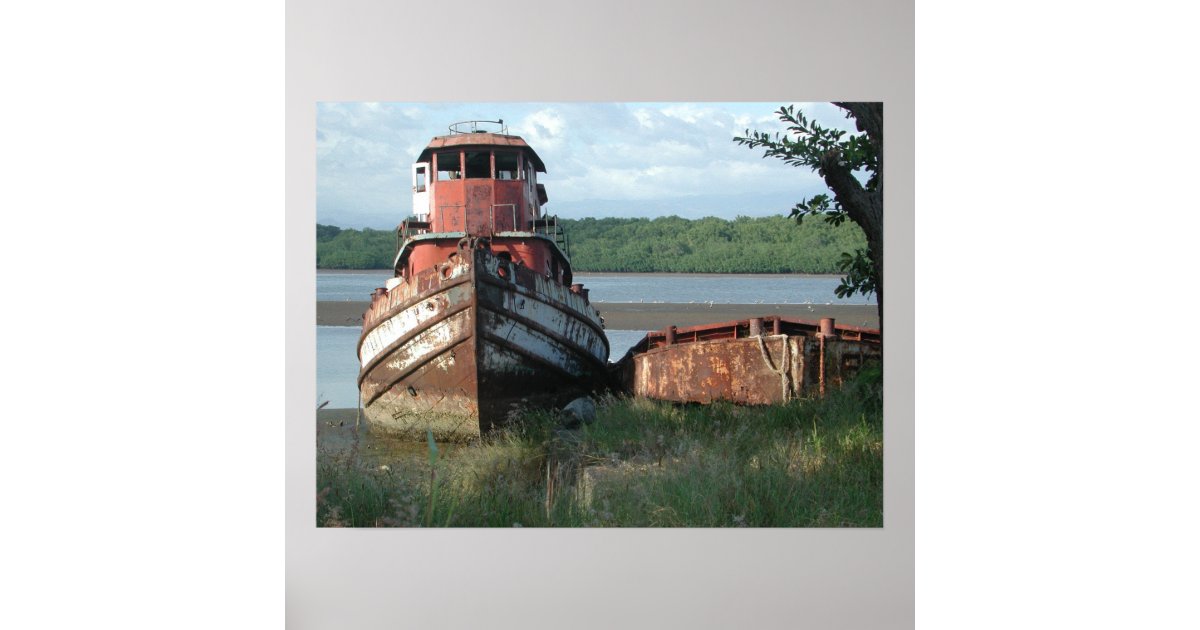 Poster/Print: Discarded Tugboat Poster | Zazzle