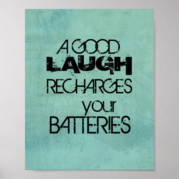 poster quotation on teal blue laughter quote | Zazzle