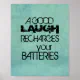 poster quotation on teal blue laughter quote | Zazzle