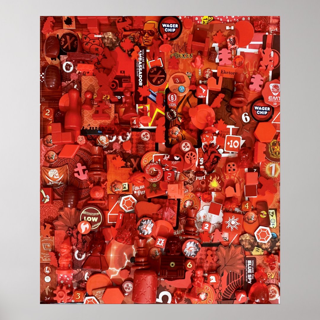 Poster: Red Board Game Components Poster | Zazzle