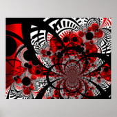 Poster Red Ventra Twist Abstract Art | Zazzle