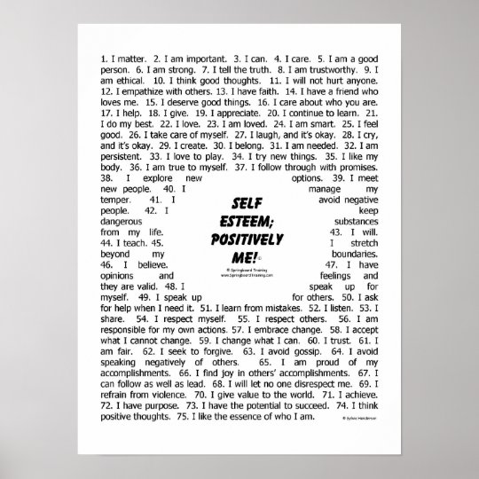 Poster: "Self Esteem_Positively Me" Poster | Zazzle.com