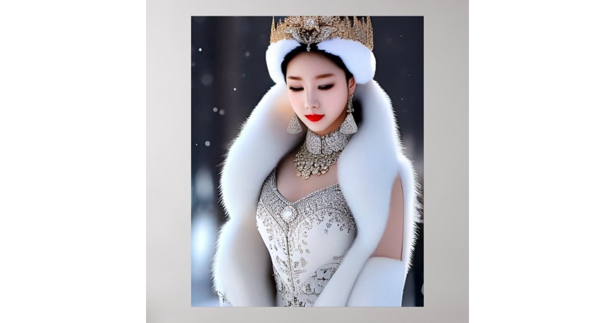 Poster Snow Queen Ai Generated art | Zazzle