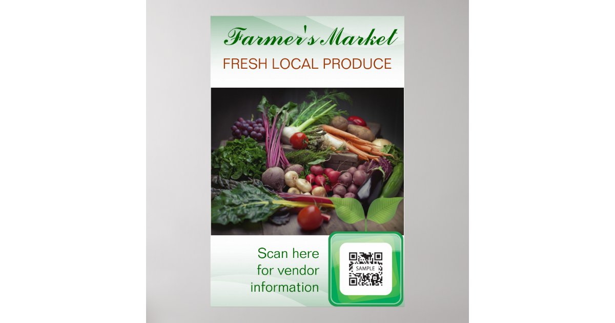 Poster Template Fresh Produce | Zazzle