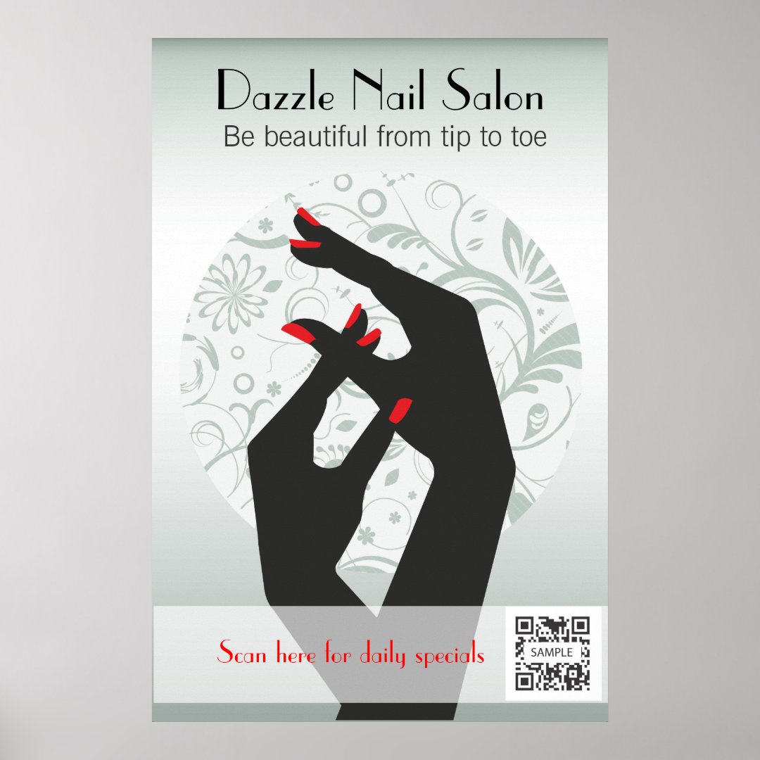Poster Template Nail Salon | Zazzle