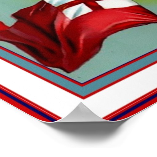 Poster Vintage 1885 History of US Flags | Zazzle