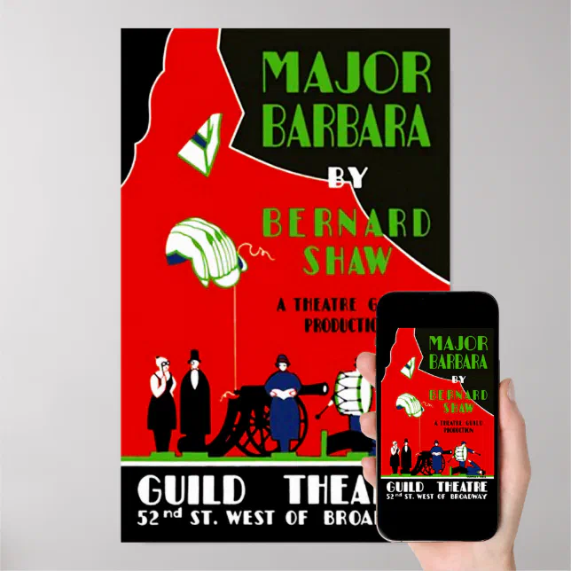 POSTER VINTAGE BROADWAY THEATRE MAJOR BARBARA | Zazzle