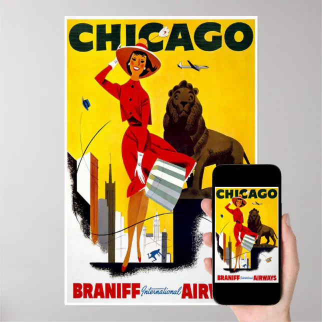 Poster-Vintage Chicago Advertisement Poster | Zazzle