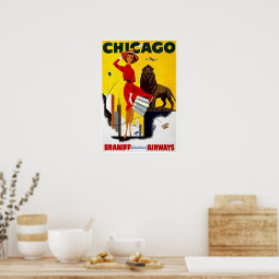 Poster-Vintage Chicago Advertisement Poster | Zazzle