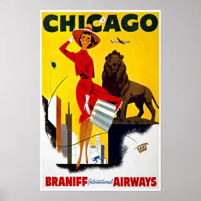Poster-Vintage Chicago Advertisement Poster | Zazzle
