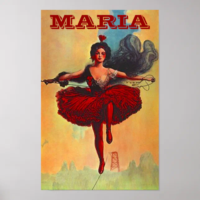 POSTER VINTAGE CIRCUS PRIMA DONNA HIGHWIRE ARTIST | Zazzle