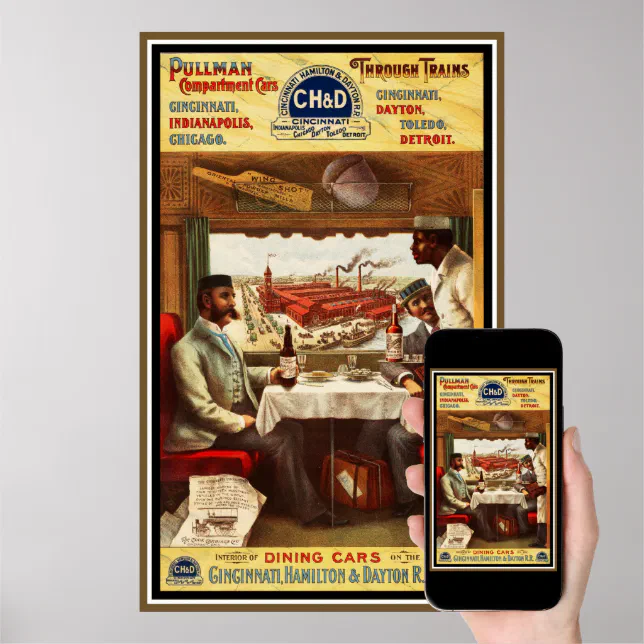 Poster Vintage Pullman Train Dining Cars | Zazzle