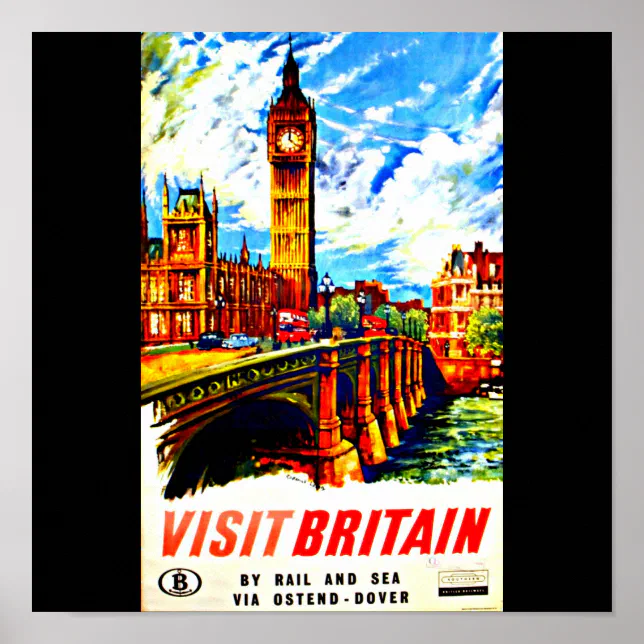 Poster-Vintage Travel Art-Great Britain Poster | Zazzle