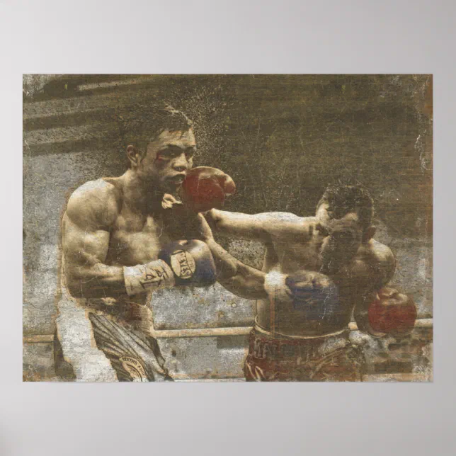 Poster with Boxing Scene from the Ringside | Zazzle