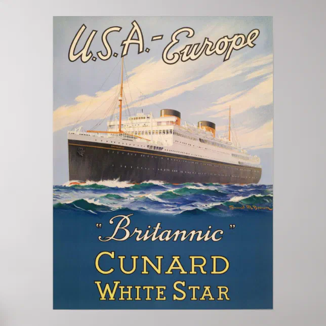 Poster with Cruise Ship Advertising Poster | Zazzle