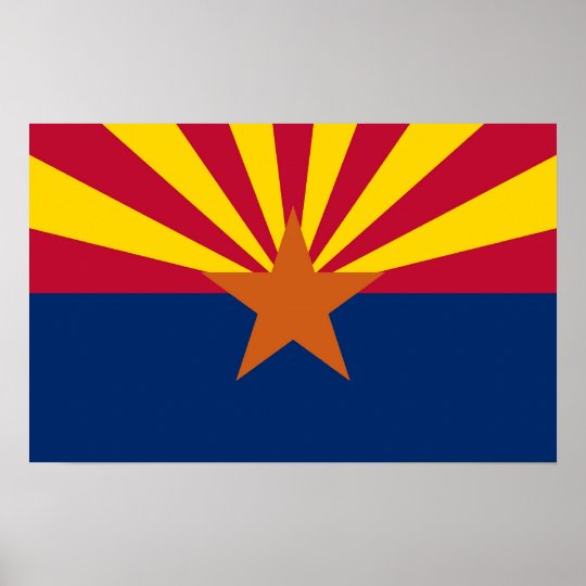 Poster with Flag of Arizona, U.S.A. | Zazzle.com