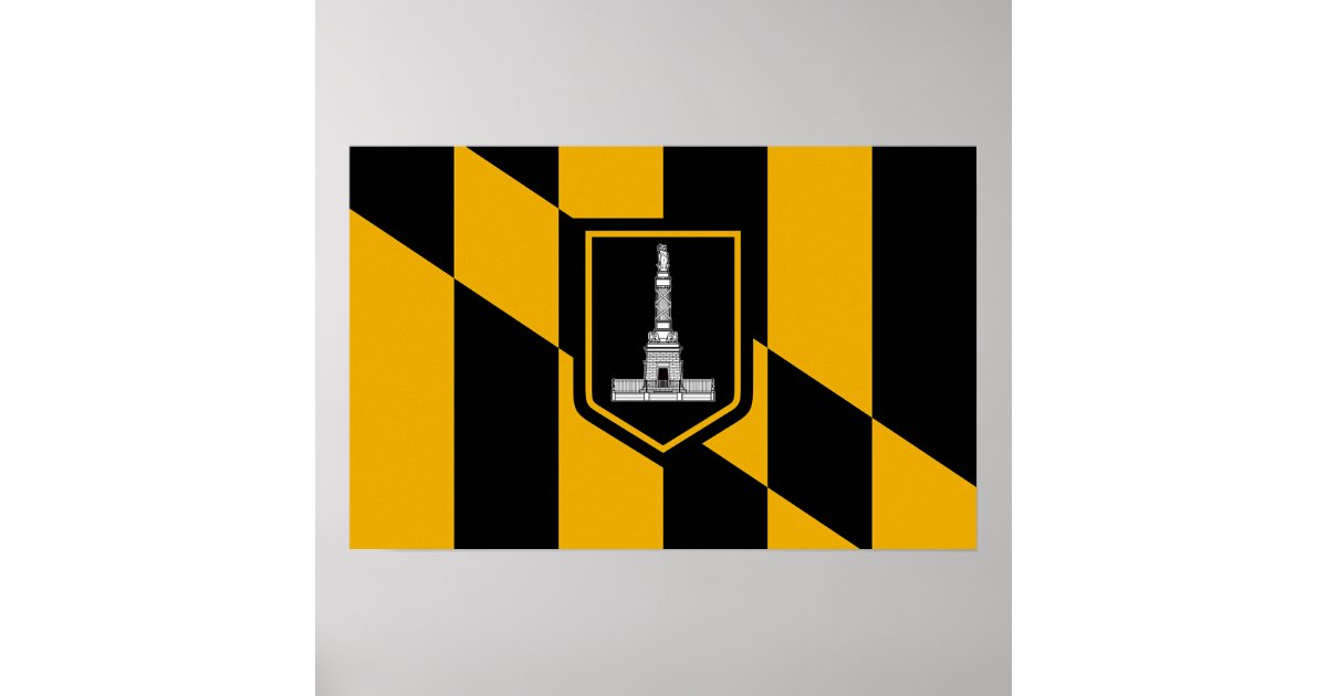 Poster with Flag of Baltimore, Maryland, USA | Zazzle