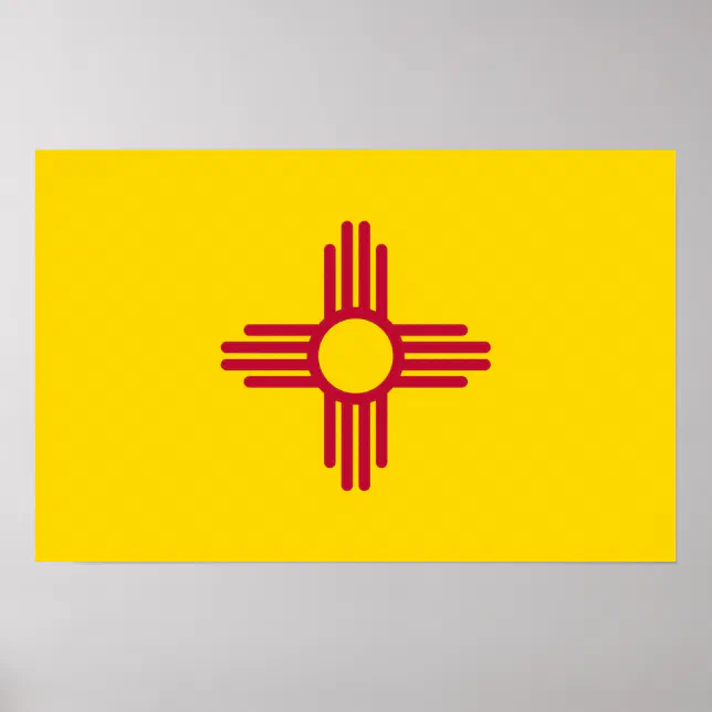 Poster with Flag of New Mexico, U.S.A. | Zazzle