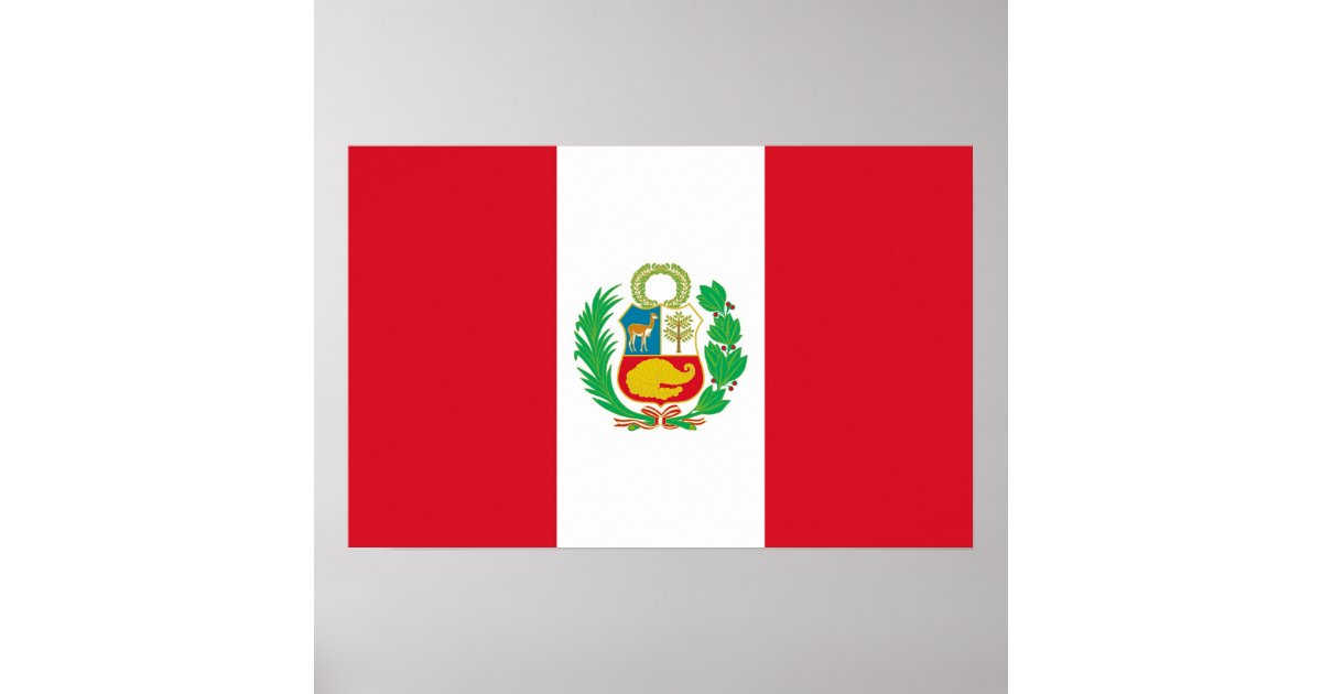 Poster with Flag of Peru | Zazzle