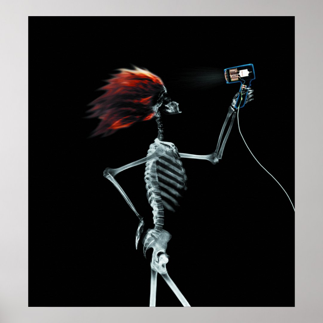 POSTER - X-RAY SKELETON HAIR STYLING ORIGINAL | Zazzle
