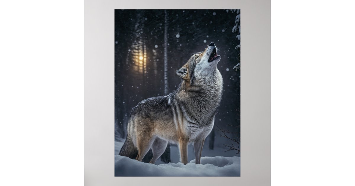 Poster Yellowstone Wolf | Zazzle