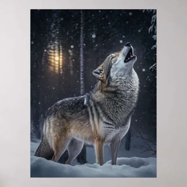 Poster Yellowstone Wolf | Zazzle