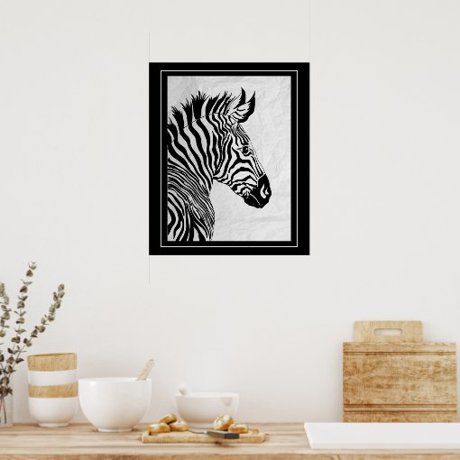 Poster-Zebra 20" x 24" Poster | Zazzle