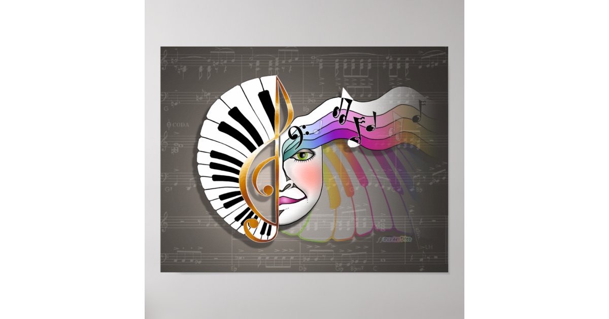 Posters & Fine Art: Music Mask | Zazzle