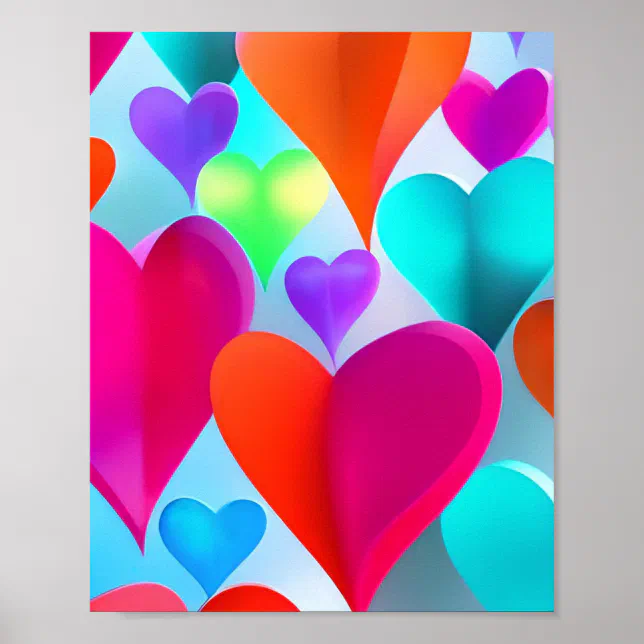 Pósters Hearts Poster | Zazzle