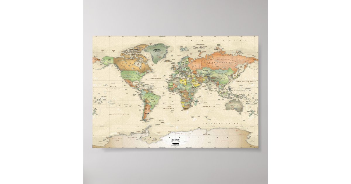 Posters - World Map | Zazzle