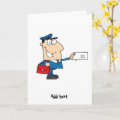 Postman postal worker cartoon mascot personalized card | Zazzle