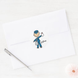 Postman Stick Figure Sticker | Zazzle