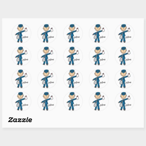 Postman Stick Figure Sticker | Zazzle