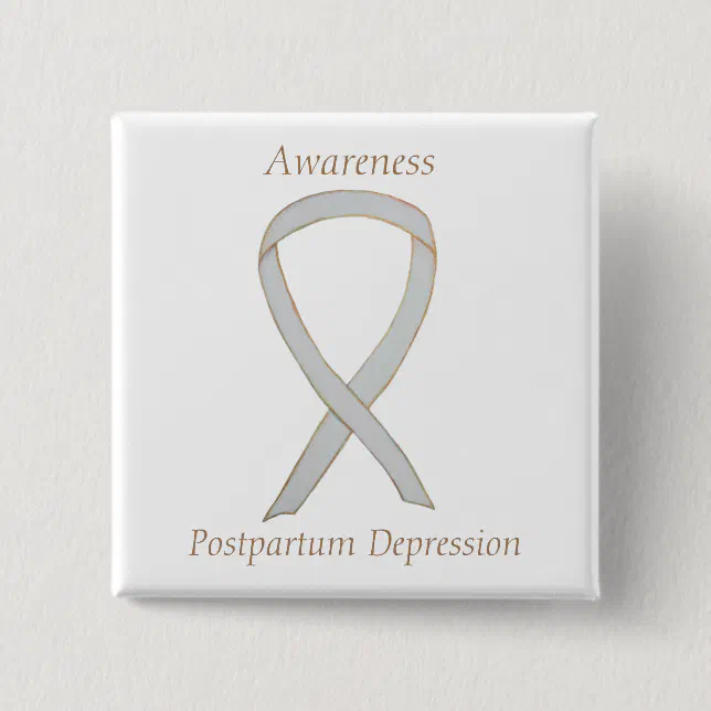 Postpartum Depression Awareness Custom Ribbon Pin | Zazzle