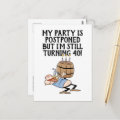 Postponed Birthday Party Cancellation Cartoon Postcard | Zazzle