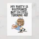Postponed Birthday Party Cancellation Cartoon Postcard | Zazzle