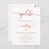Postponed Wedding Date Update Elegant Rose Gold Postcard | Zazzle