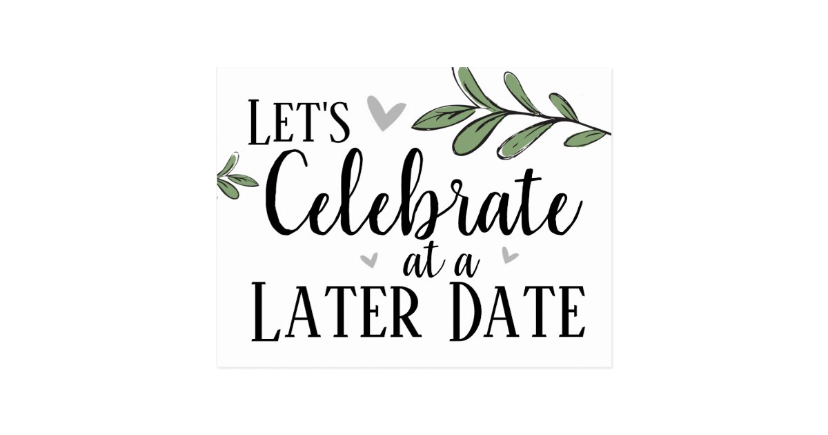 Postponed Wedding Later Date Celebration Postcard | Zazzle.com